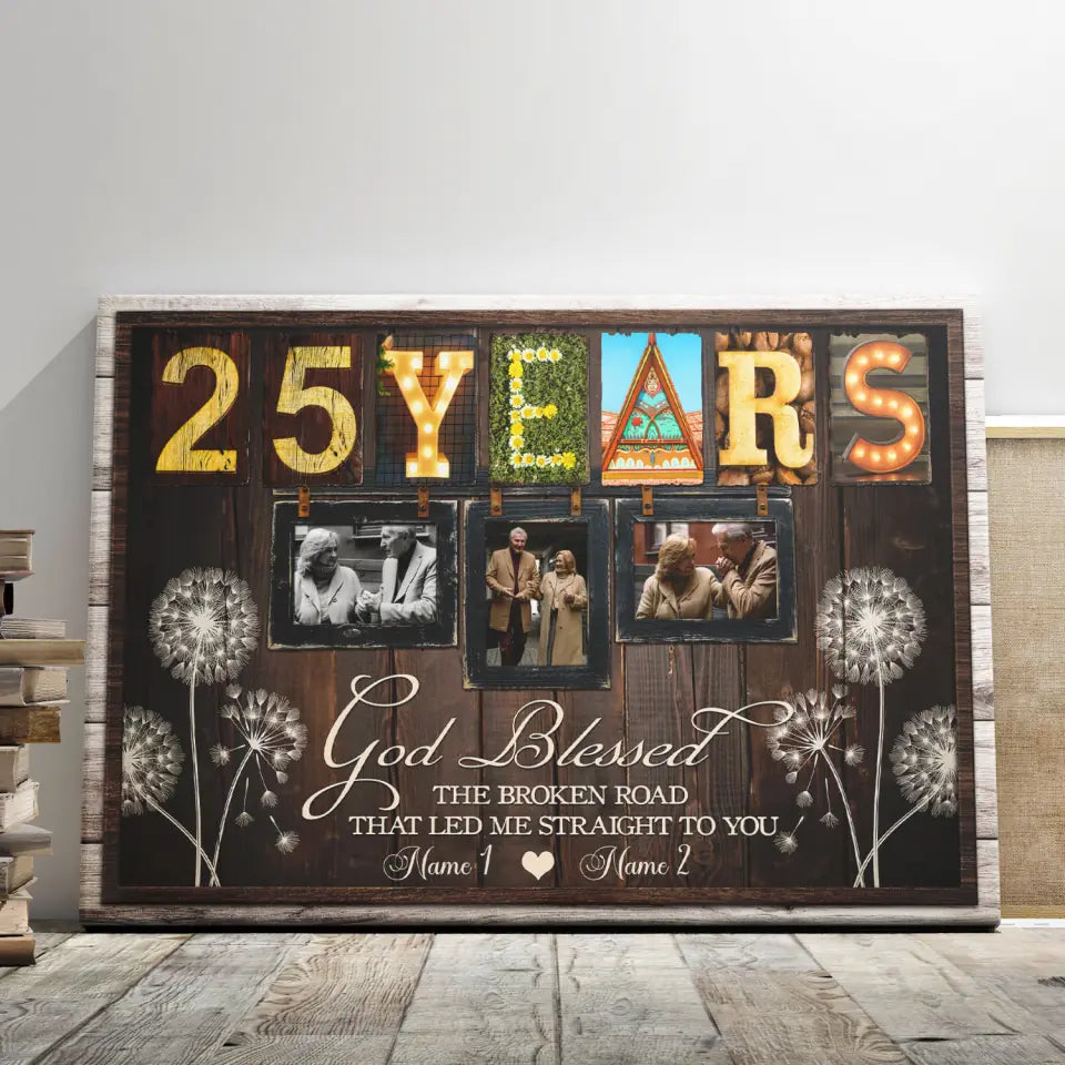 25-Year Anniversary Gifts - Personalized Canvas Prints - 25th Wedding – Dem Canvas