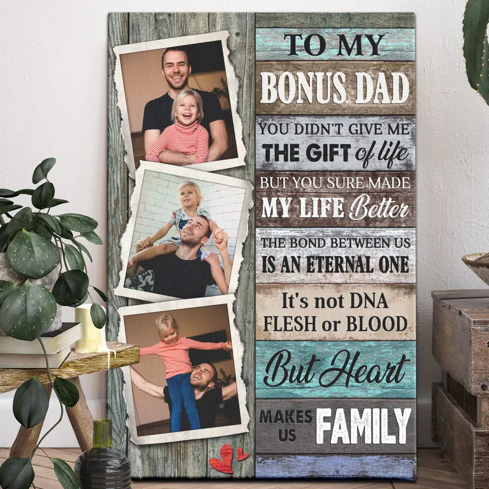 Custom Father's Day Gifts - Personalized Canvas Prints - To My Bonus D ...