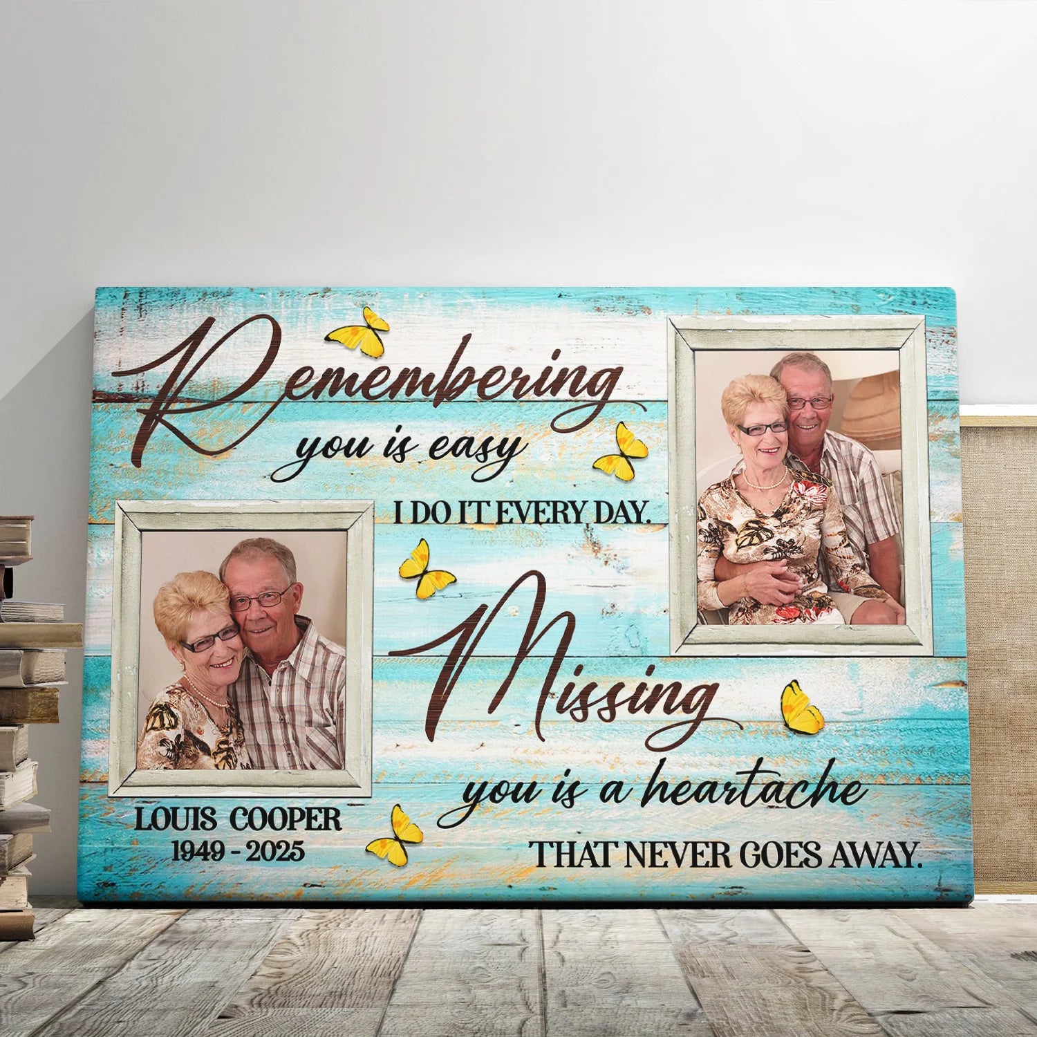 Memorial Personalized Canvas Prints - Custom Photo & Text - 5 Sizes ...
