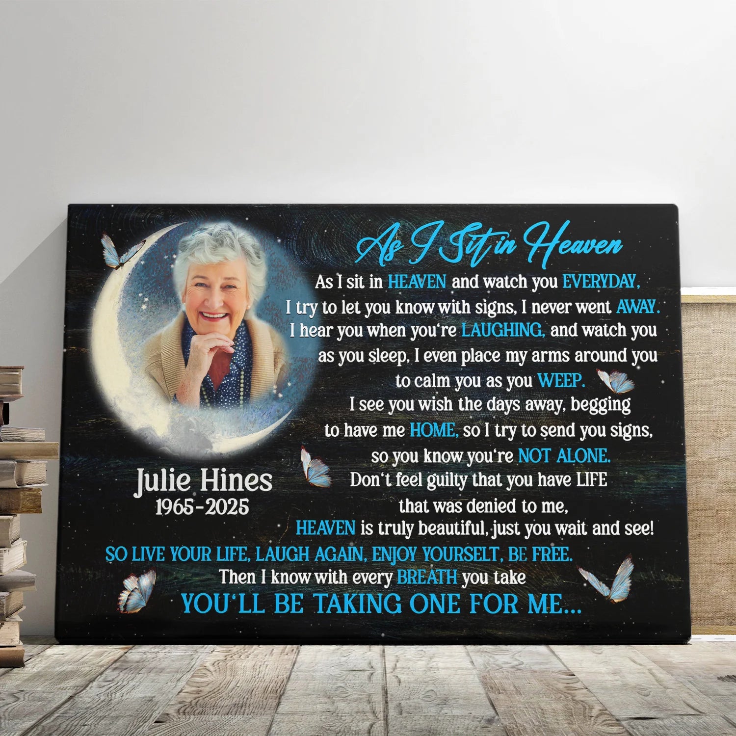 Memorial Personalized Canvas Prints - Custom Photo & Text - 5 Sizes ...